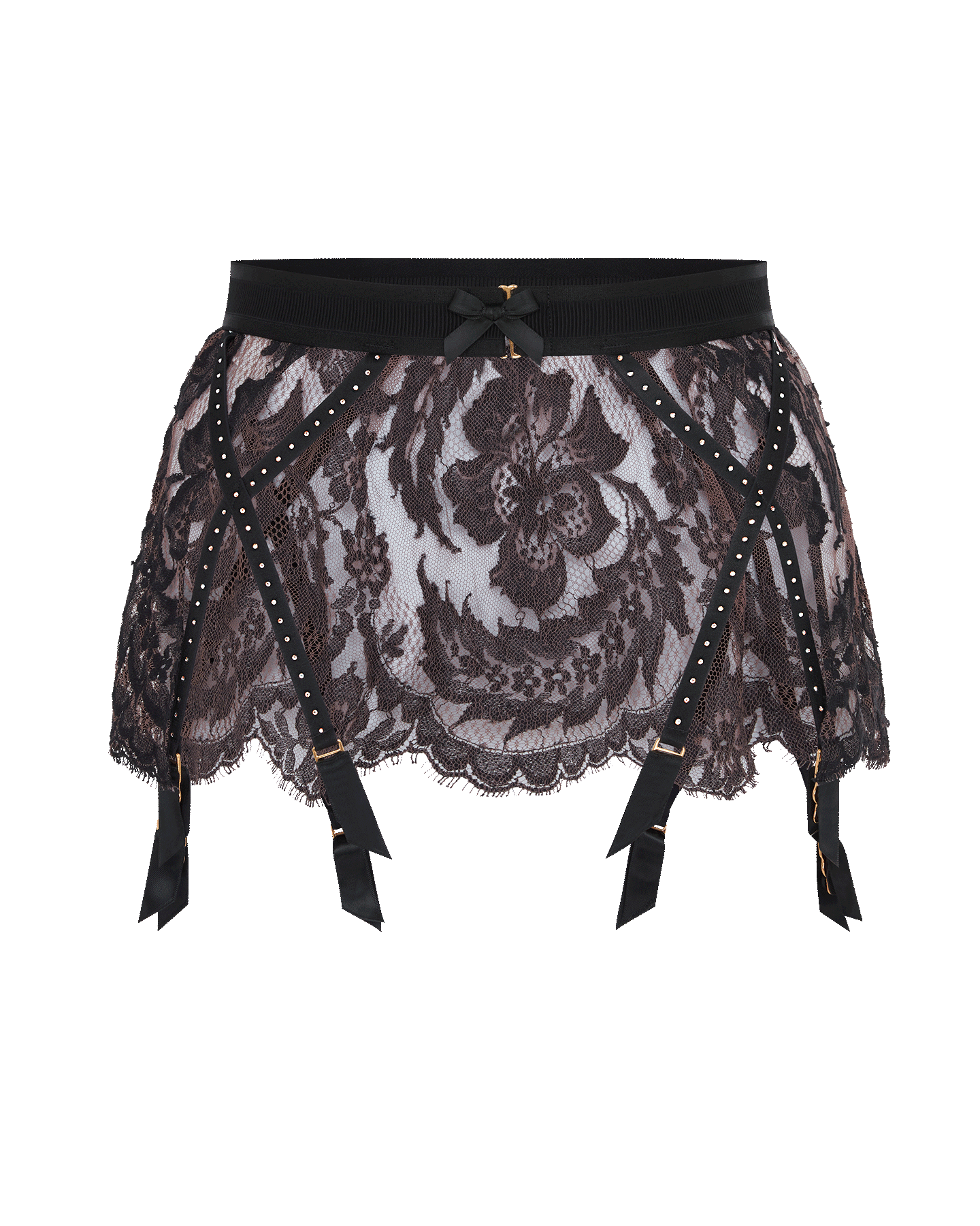 Temptressa Suspender in Mink/Black | By Agent Provocateur