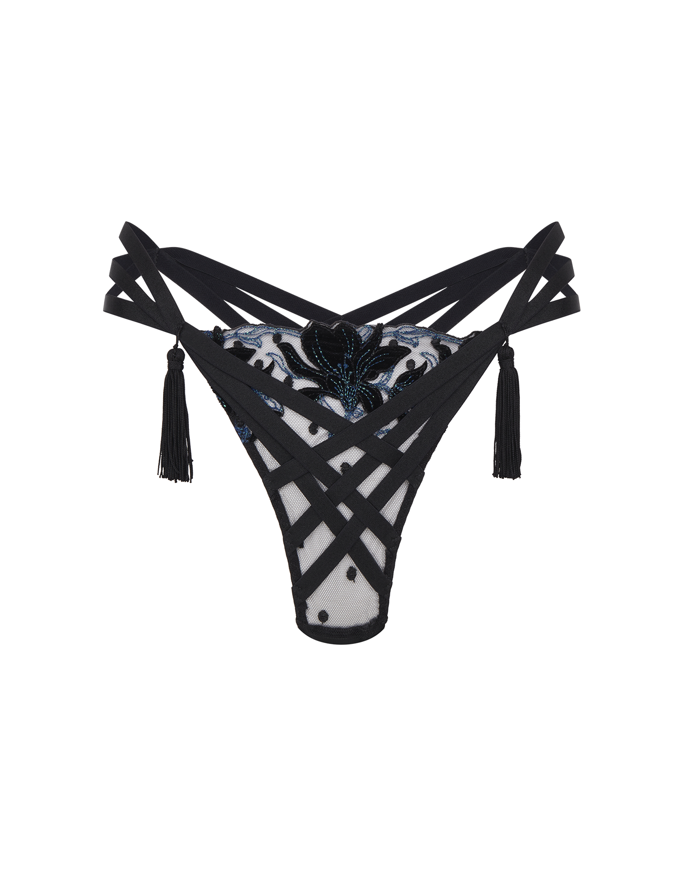 Adellah Thong in Black/Teal | By Agent Provocateur