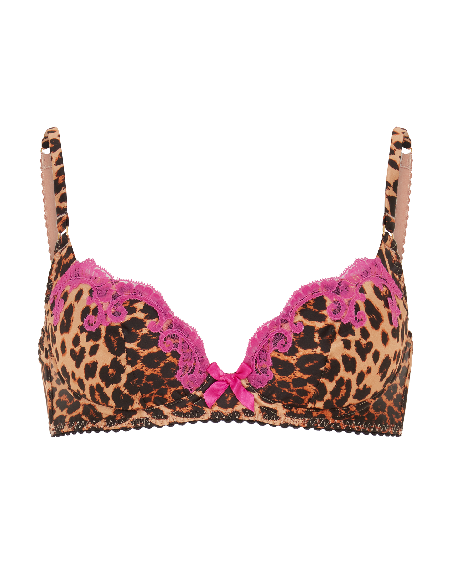 Molly Plunge Underwired Bra in Leopard/Fuchsia | By Agent Provocateur