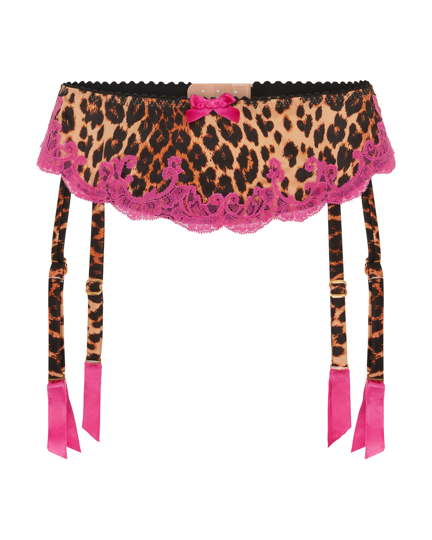 Molly Suspender in Leopard/Fuchsia | By Agent Provocateur