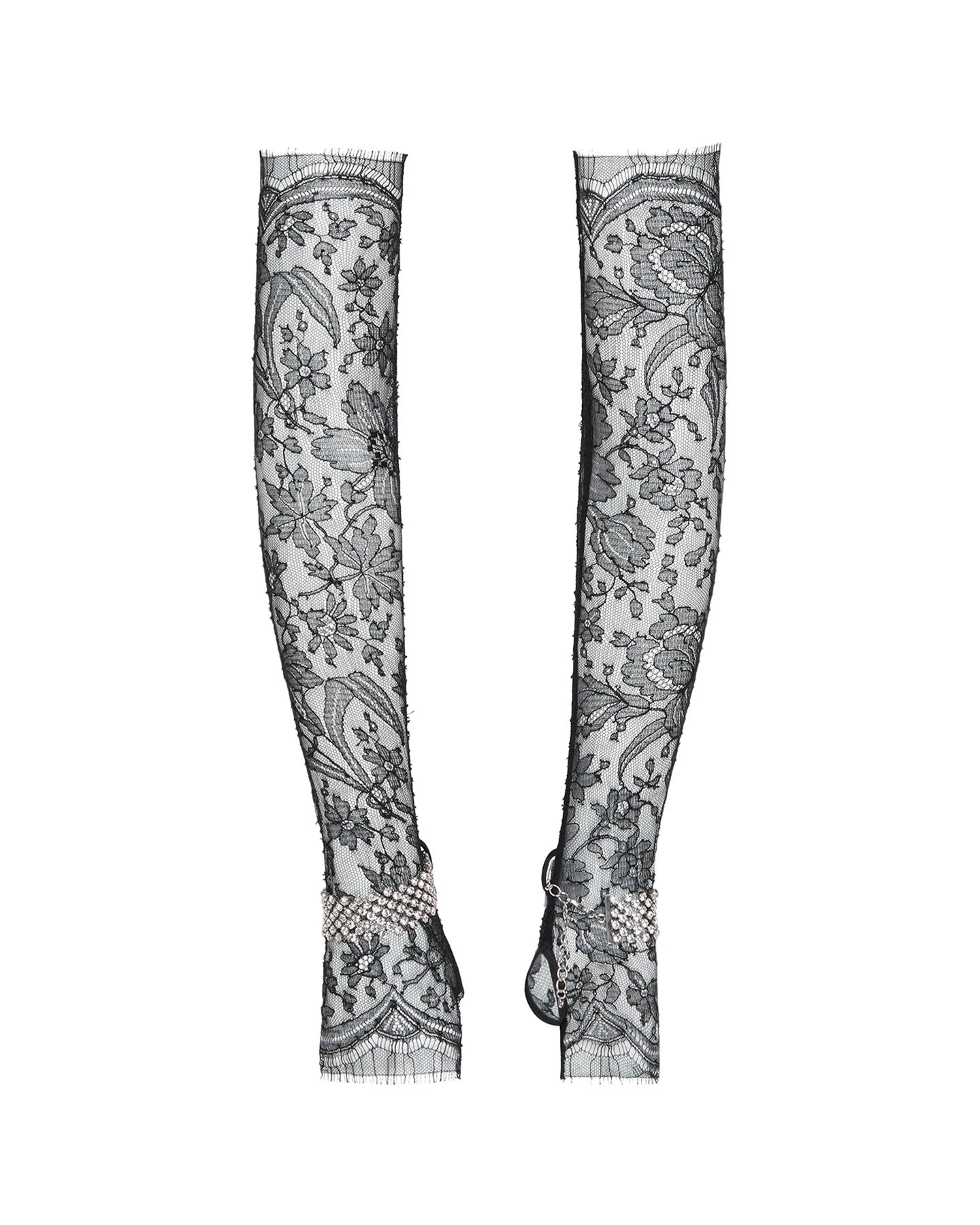 Anora Long Gloves in Black/Crystal | By Agent Provocateur