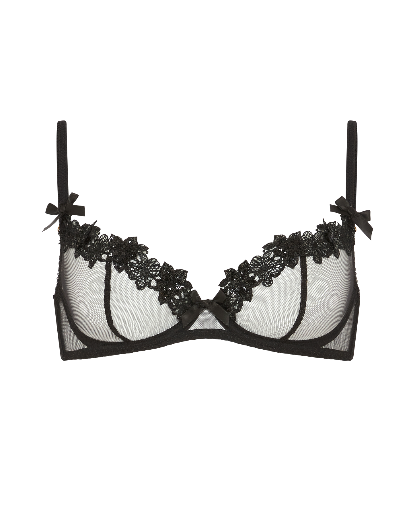 Floss Plunge Underwired Bra in Black/Black | By Agent Provocateur patest