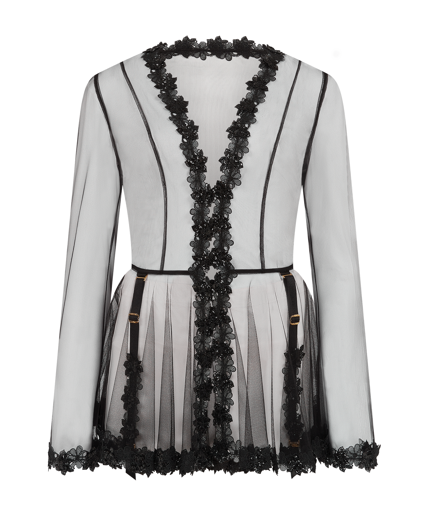 Floss Short Dressing Gown in Black/Black | By Agent Provocateur patest