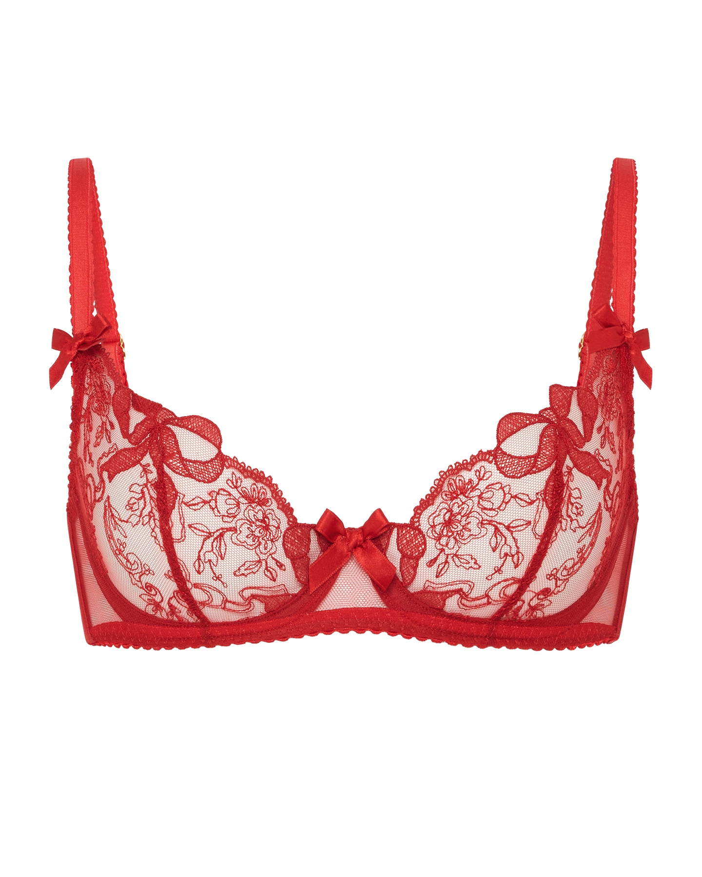 Lisetta Plunge Underwired Bra in Red/Red | By Agent Provocateur