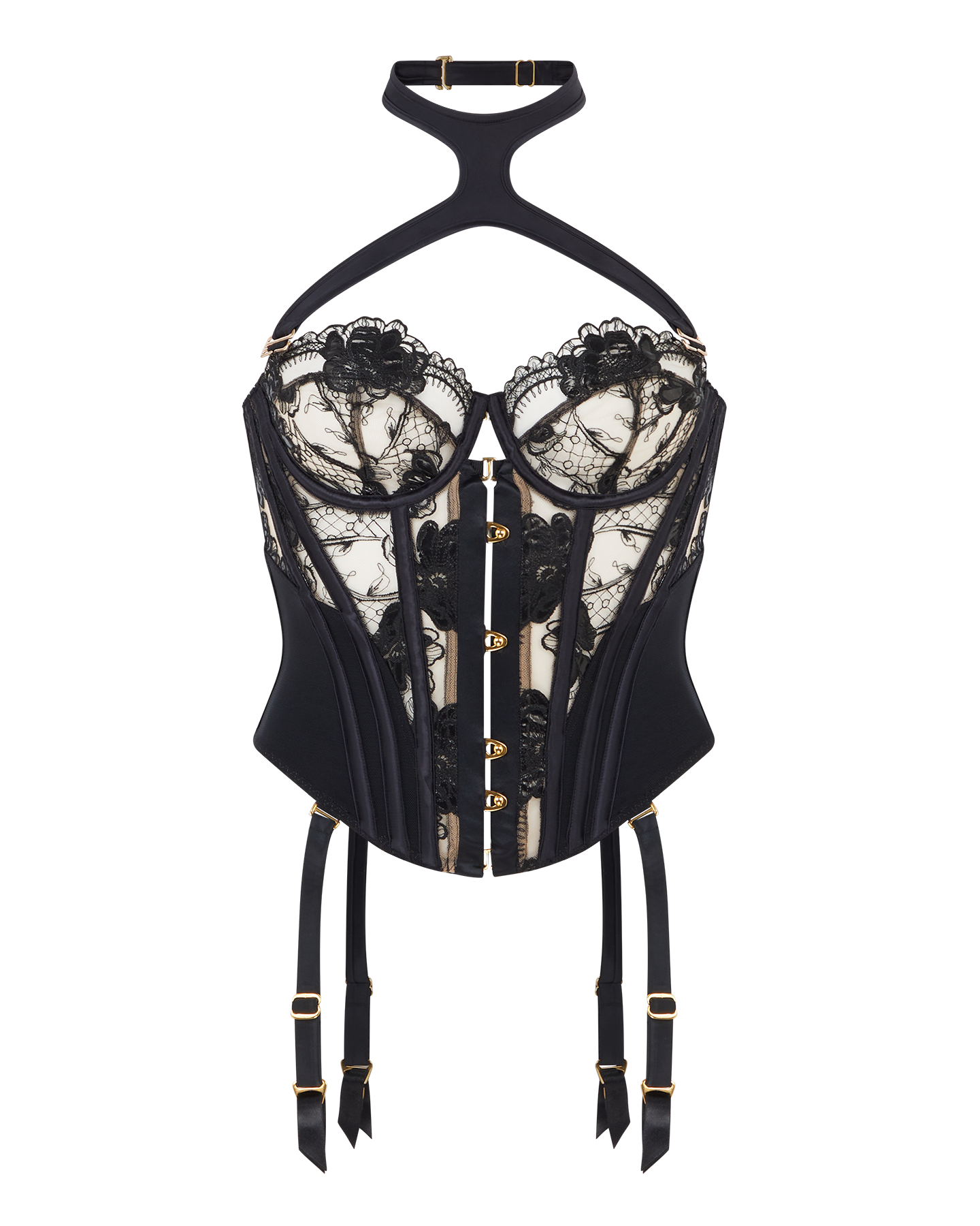 Rexanna Balconette Corset in Black/Nude| By Agent Provocateur