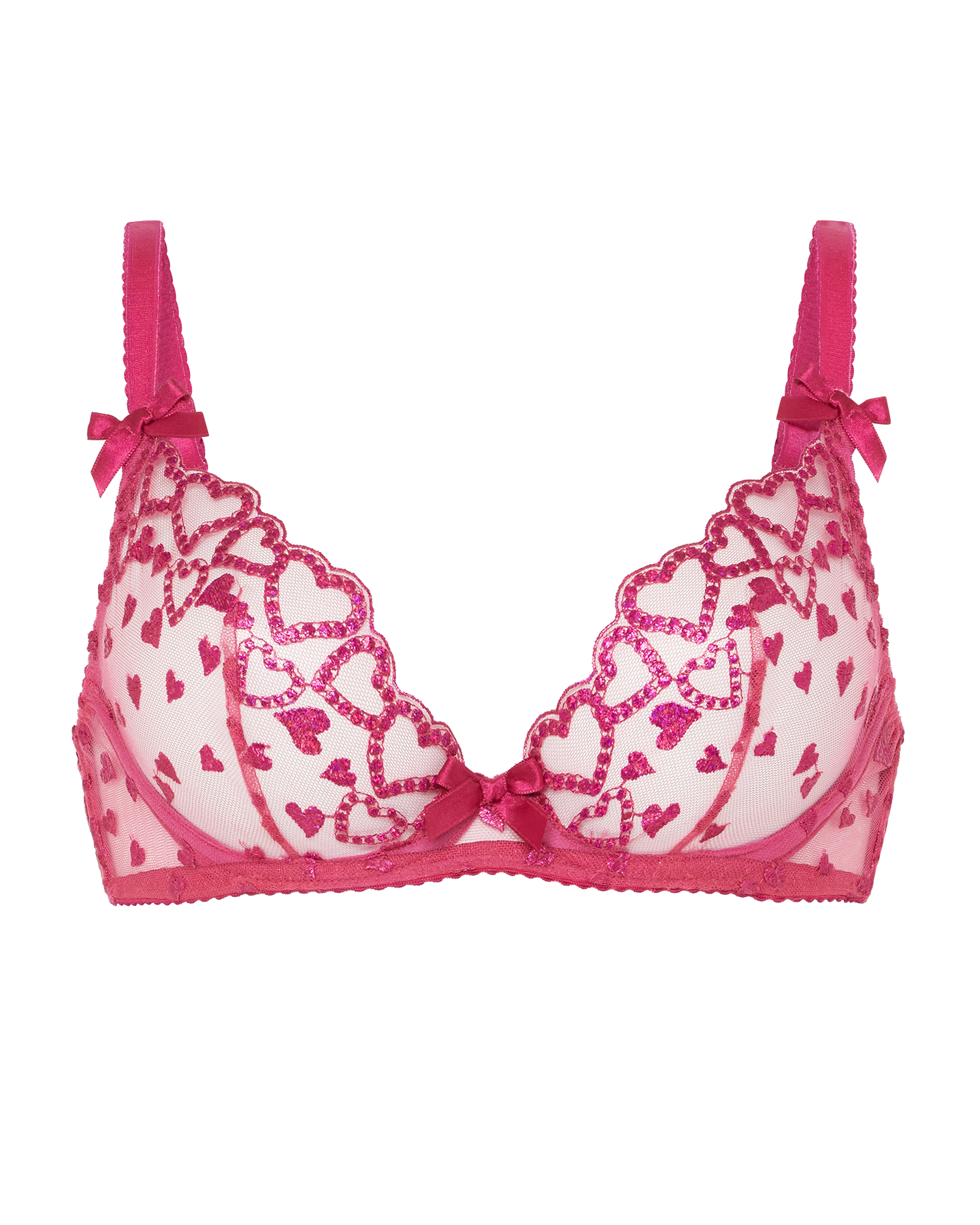 Rozann Plunge Underwired Bra in Fuchsia/Fuchsia | By Agent Provocateur ...
