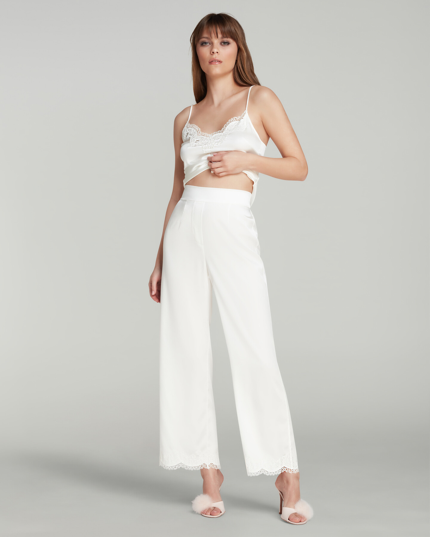 Amelea Pyjama Trousers in Ivory | Agent Provocateur All Lounge & Nightwear