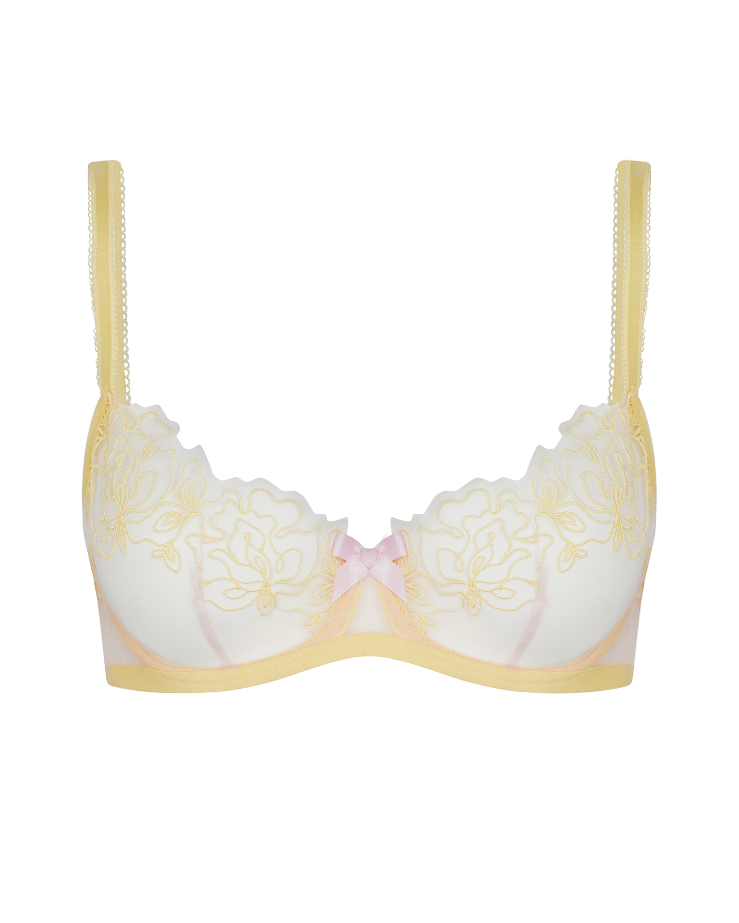 Juni Demi Cup Underwired Bra in Yellow/Pink |By Agent Provocateur